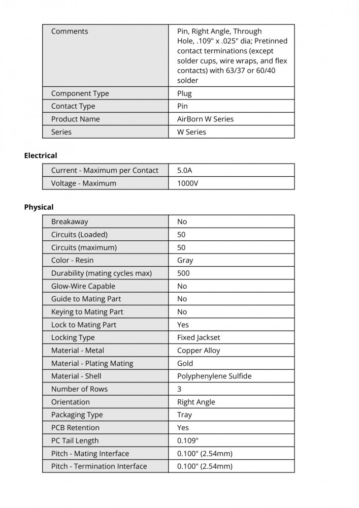 WG50PR7J-D01 technical documentation page 2