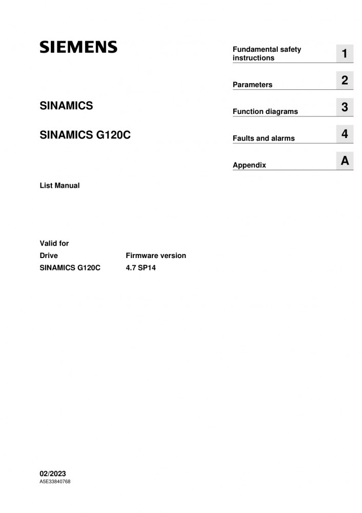 SINAMICS G120C manual page 3