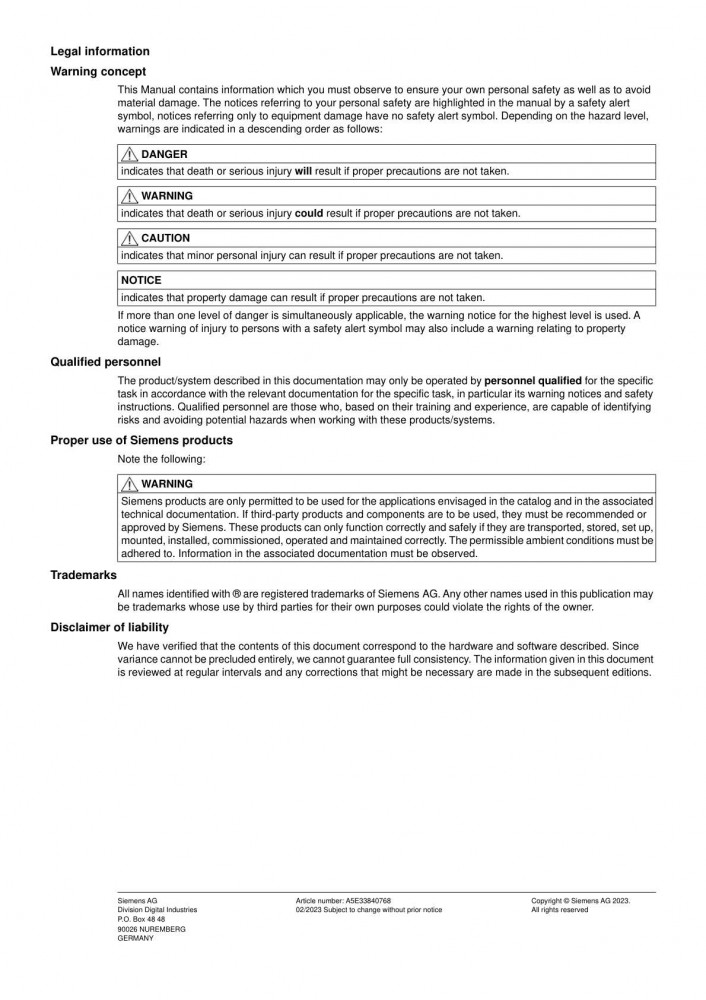 SINAMICS G120C manual page 4