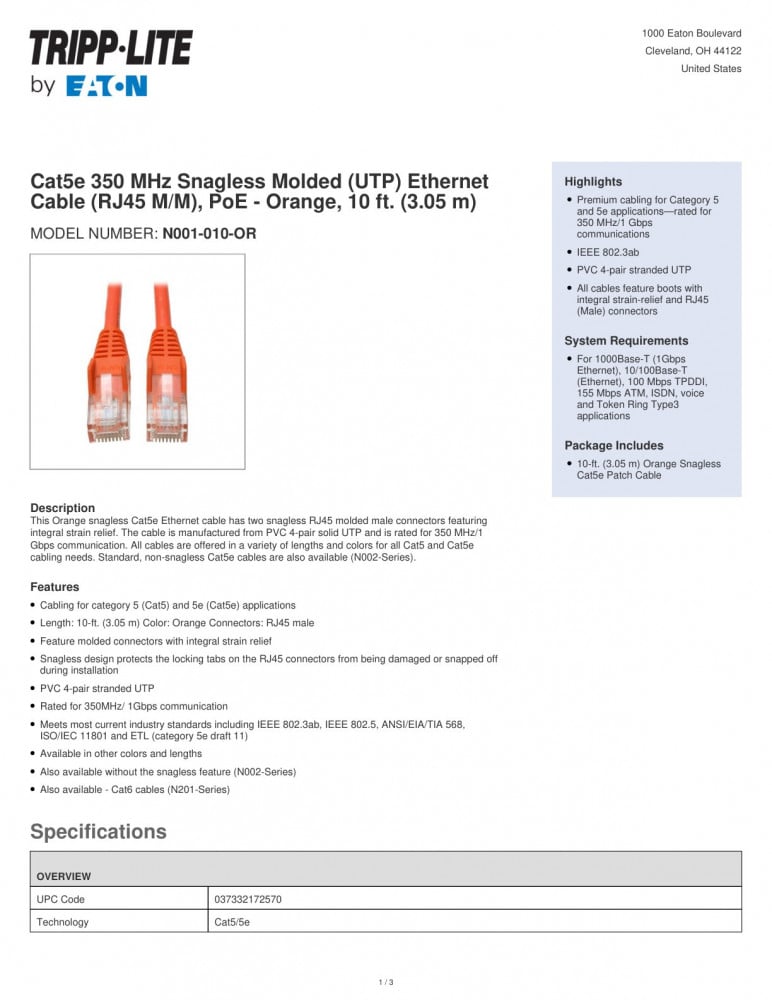 N001-010-OR technical document page 1