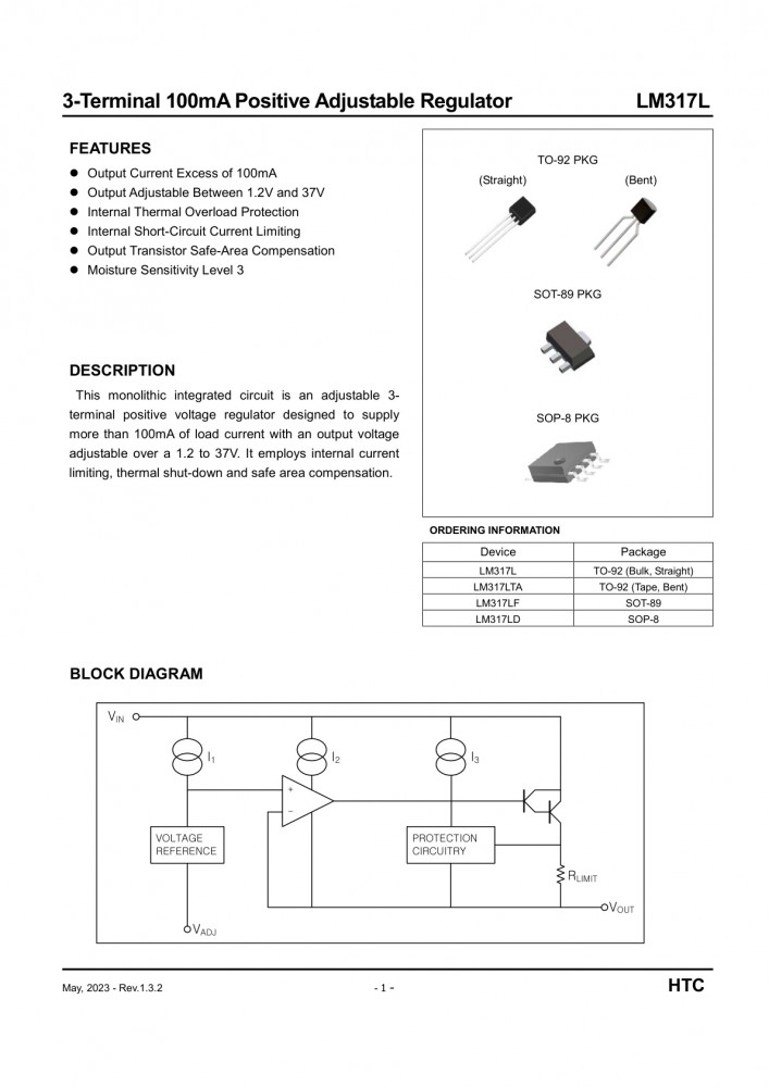 LM317LTA datasheet page 1