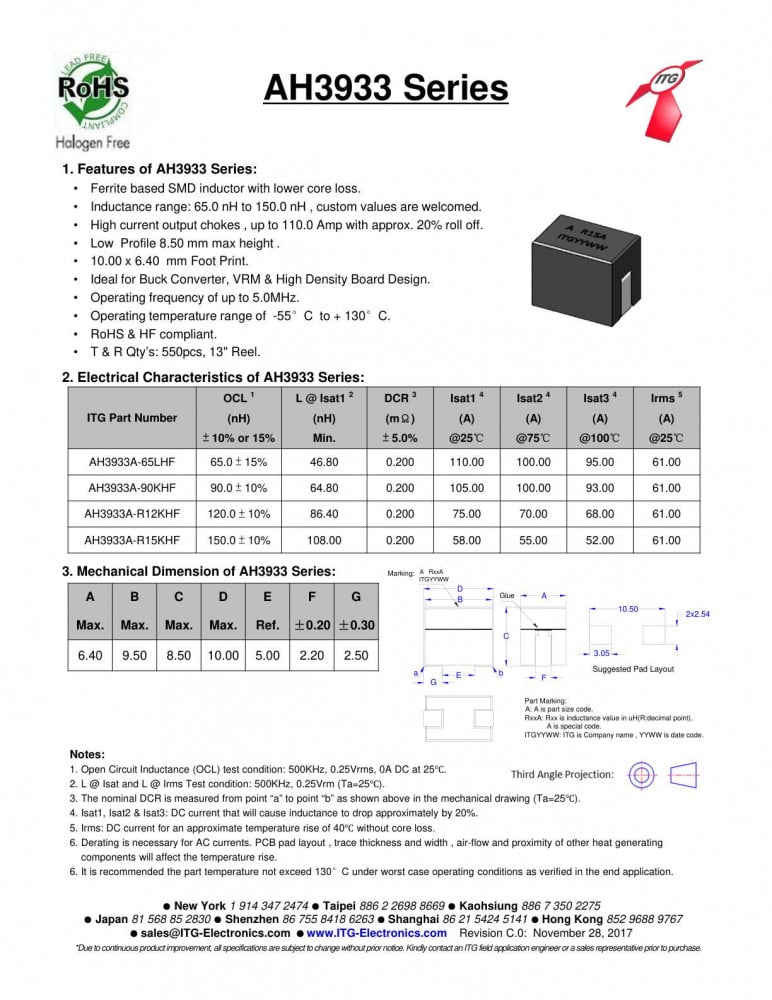 AH3933 datasheet page 1