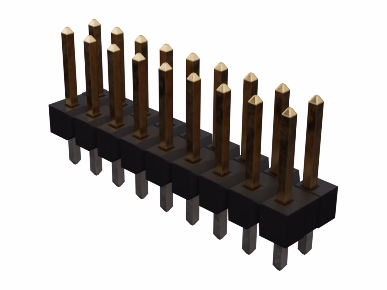 C-Grid Header, 2.54mm Pitch, Through Hole, Dual Row, Vertical, 18 Circuits, 0.38µm Gold (Au) Plating, Tray Packaging, Lead-Free for sale