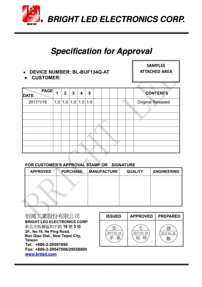 BL-BUF134Q-AT datasheet page 1