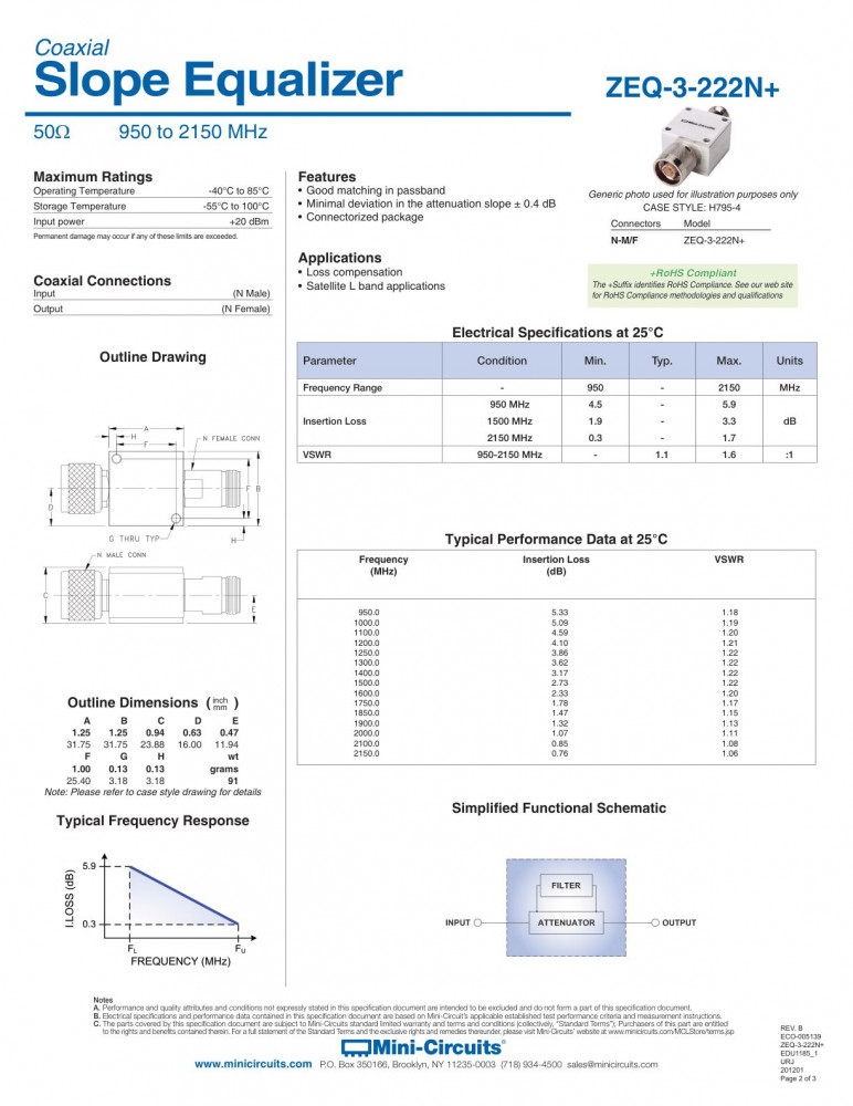 ZEQ-3-222N+ datasheet page 2