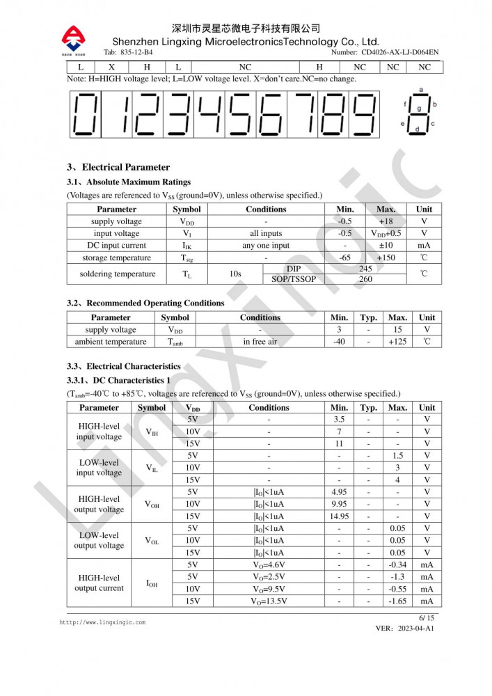 CD4026BM(LX) datasheet page 6