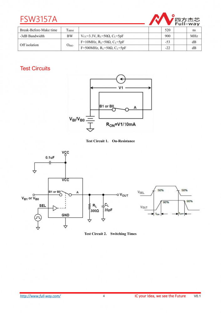 FSW3157A datasheet page 4