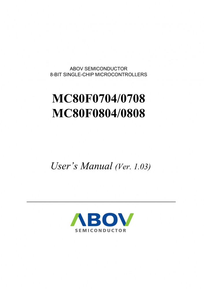MC80F0708GP manual page 1