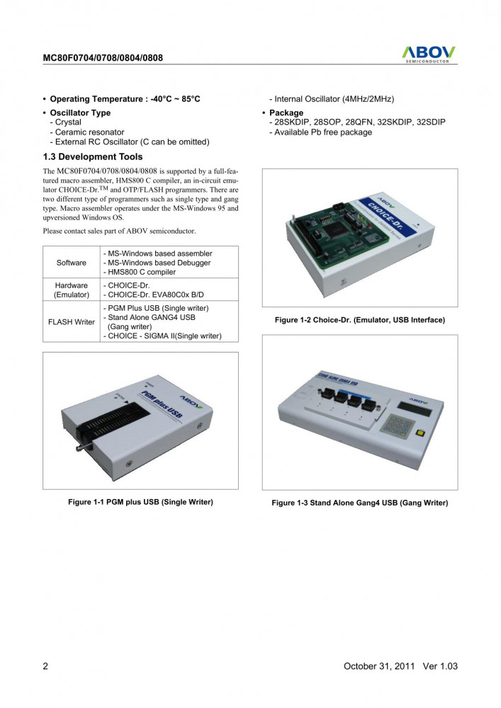 MC80F0708GP manual page 8