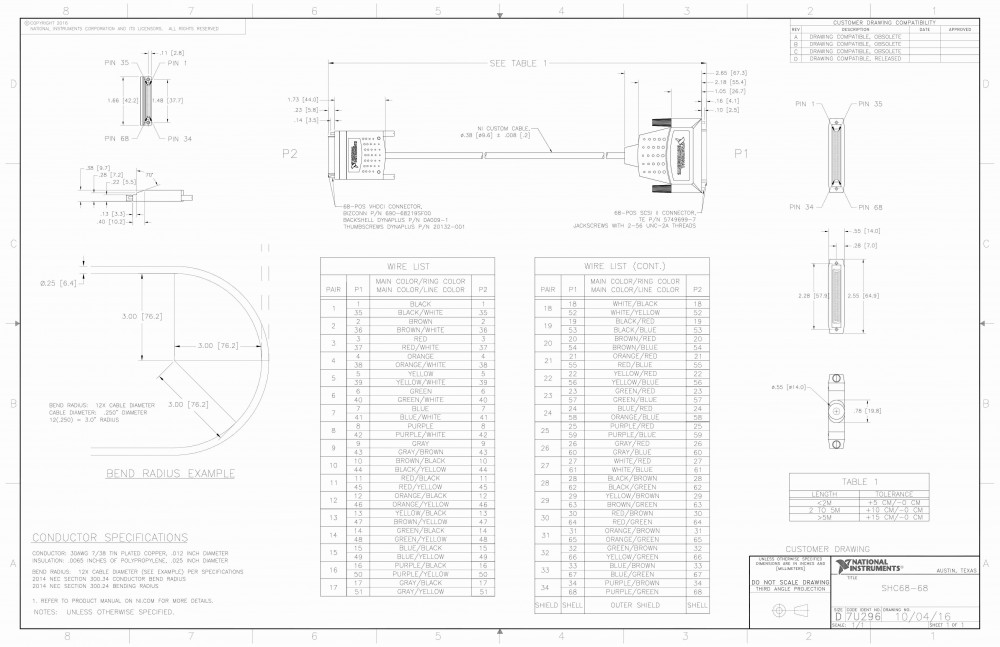 191945-01 SHC68-68 cable assembly drawing