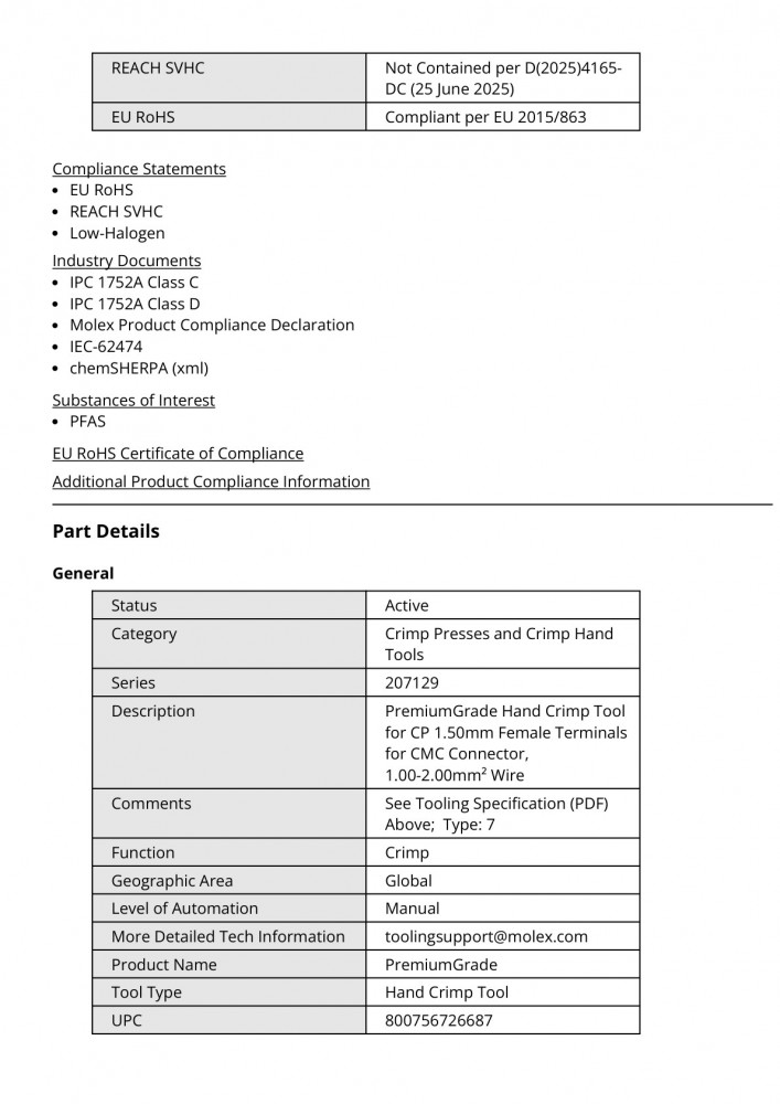 MOLEX 638119000 tooling document preview, page 2