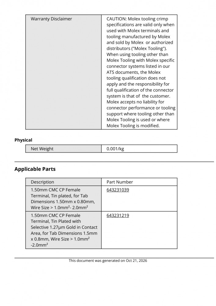 MOLEX 638119000 tooling document preview, page 3