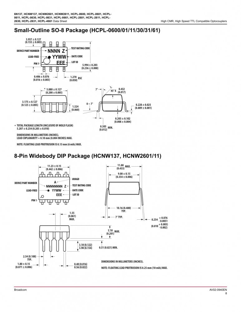 HCPL-0611-500E datasheet page 8