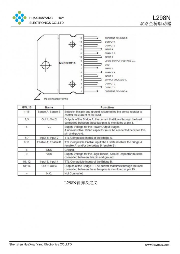 L298N-HXY datasheet page 2