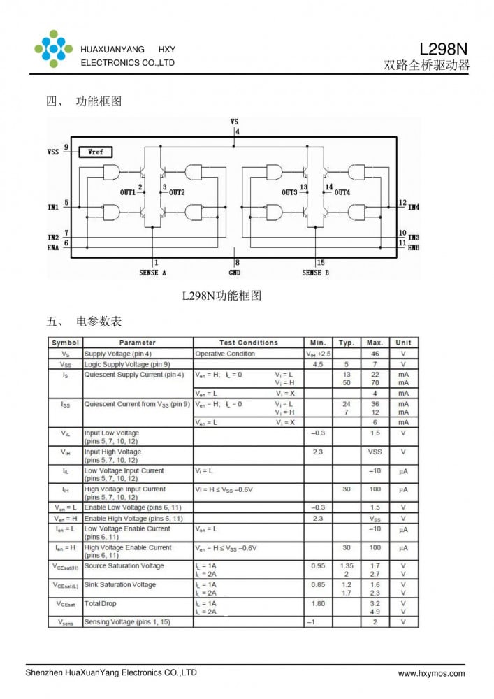 L298N-HXY datasheet page 3