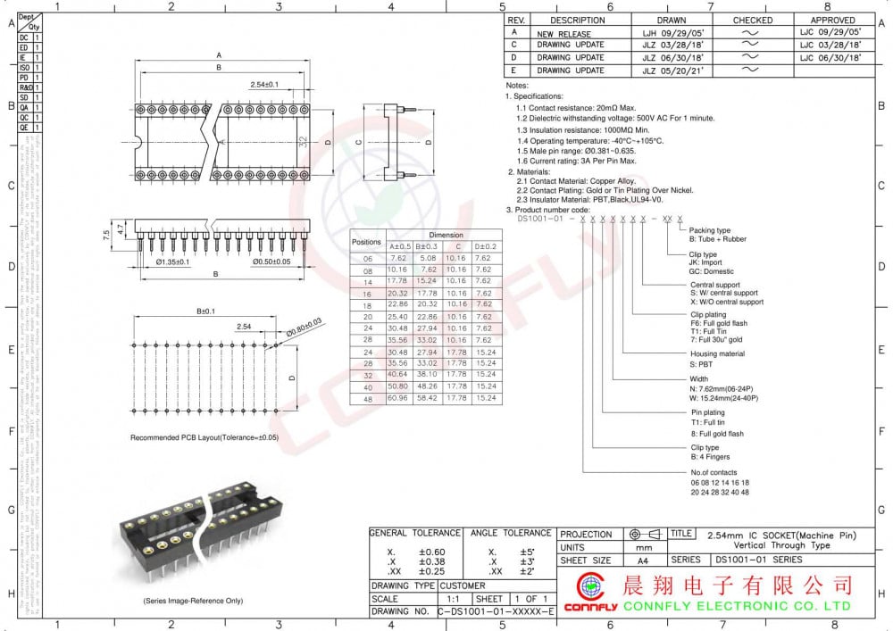 DS1001-01-08BT1NSF6X-JKB technical drawing page
