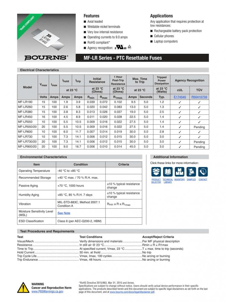 MF-LR series datasheet page 1