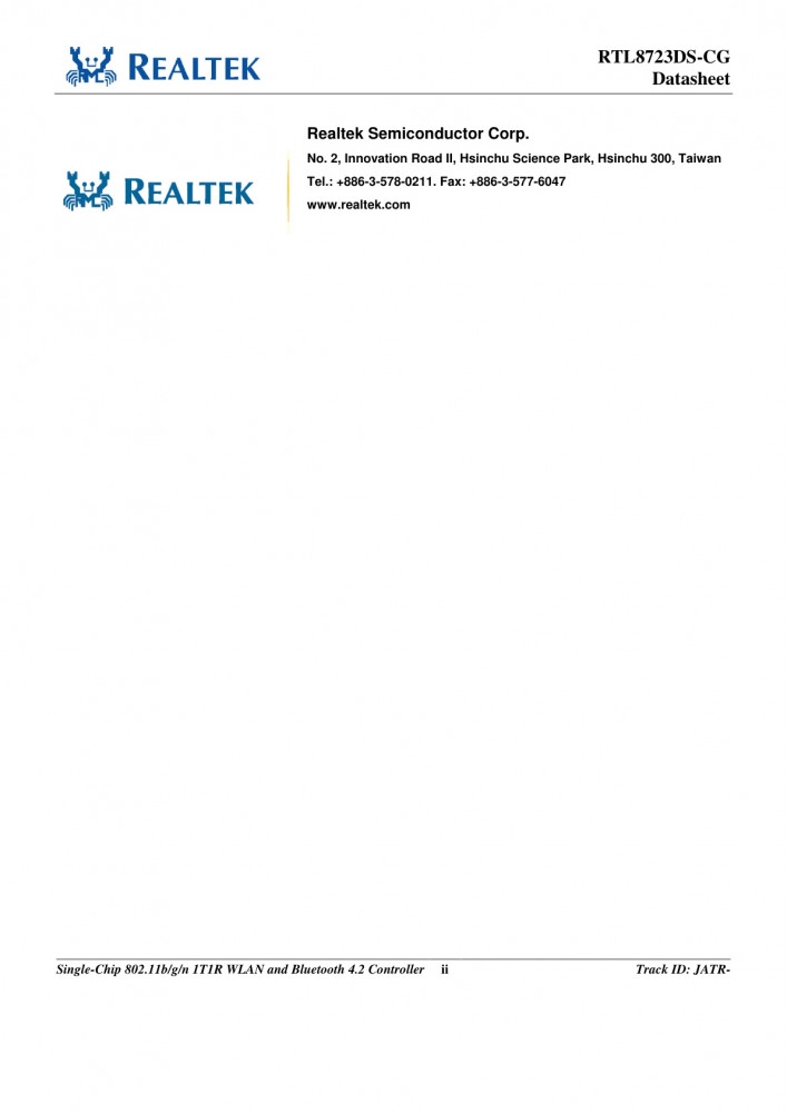 RTL8723DS-CG datasheet page 2