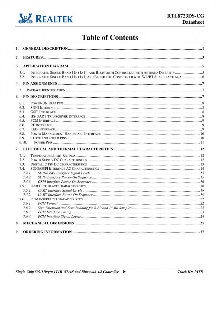 RTL8723DS-CG datasheet page 4