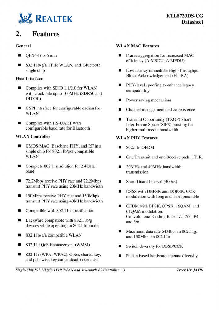 RTL8723DS-CG datasheet page 9