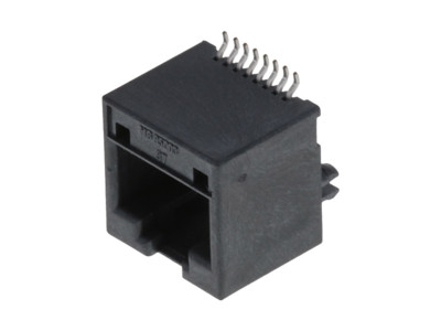Modular Jack, Right-Angle, True Surface Mount, 8/8, Shielded, Reel
