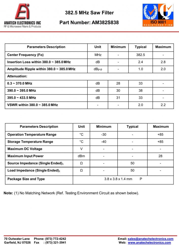 AM382S838 datasheet page 1