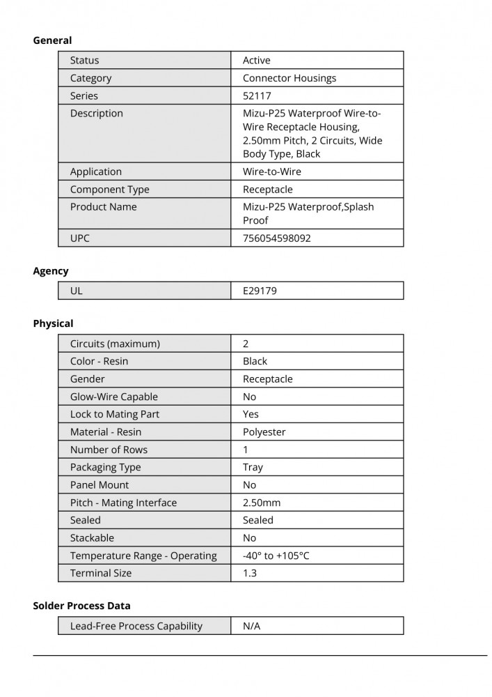 Molex product document image, page 2