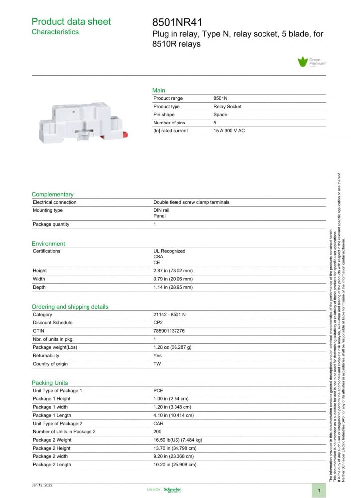 8501NR41 technical document page 1