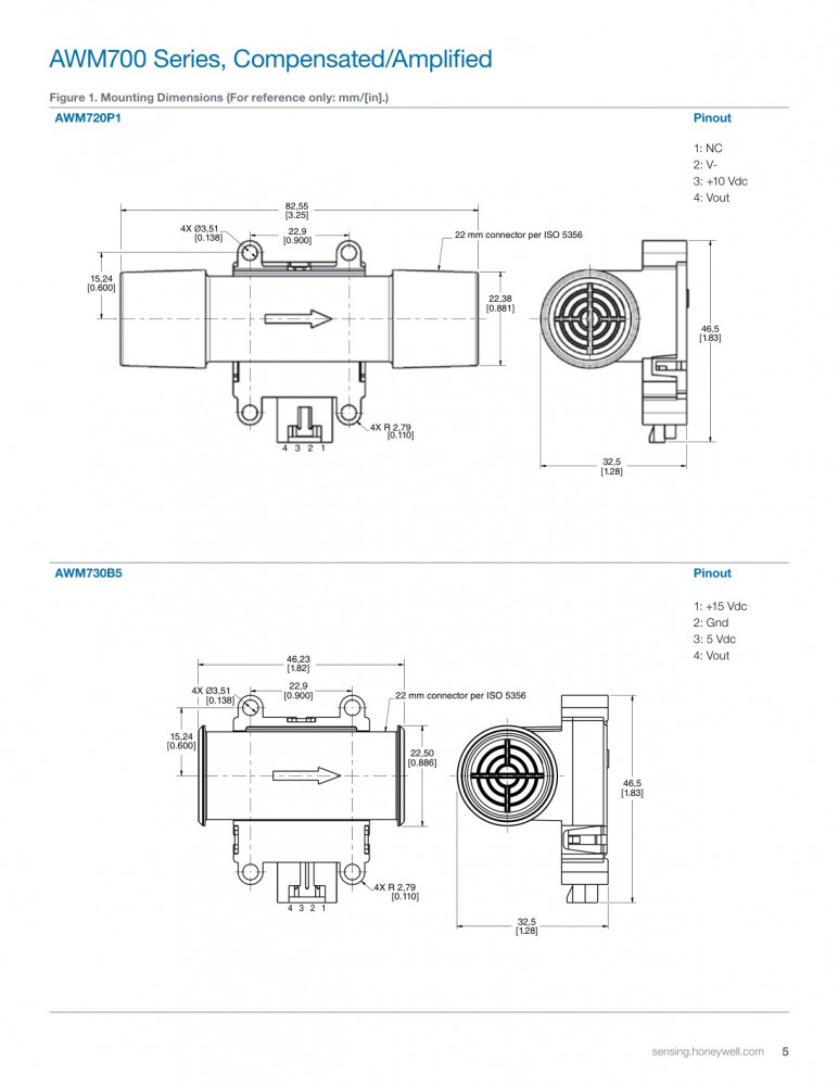 Honeywell AWM700 Series datasheet page 5