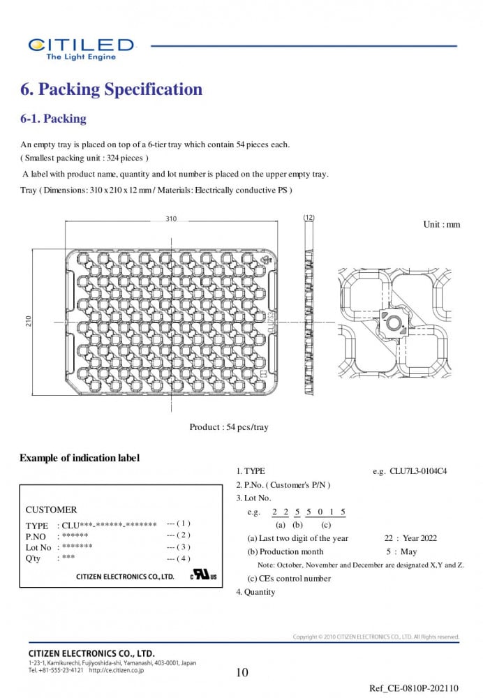 CITIZEN CLU7L3 datasheet page 10