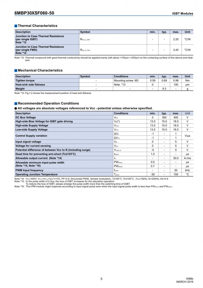 6MBP30XSF060-50 datasheet page 5
