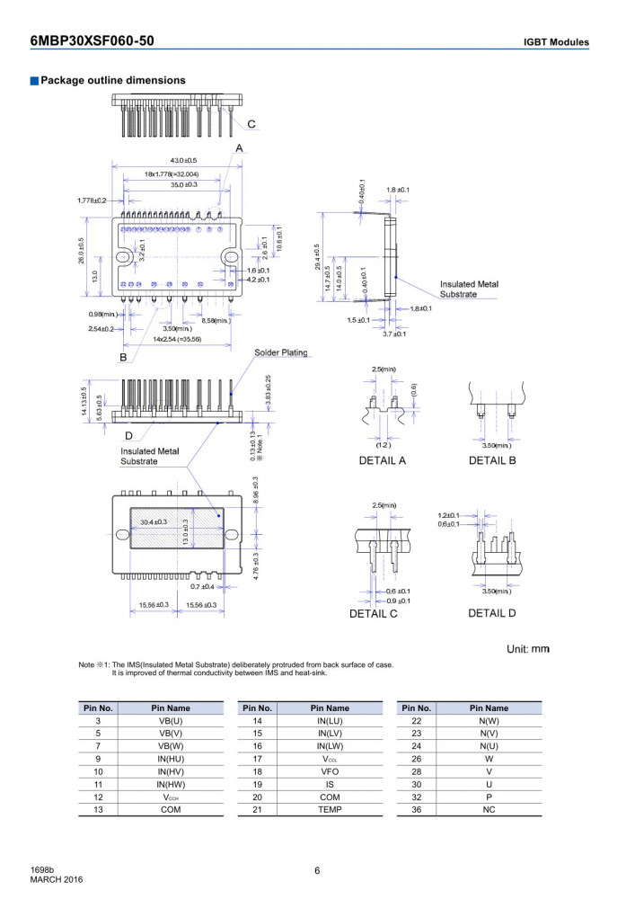 6MBP30XSF060-50 datasheet page 6