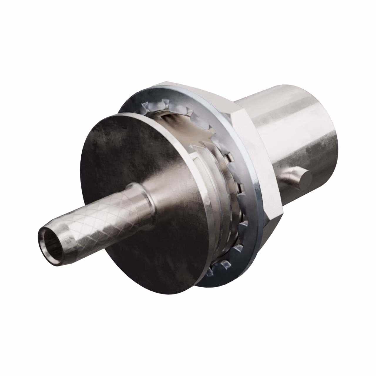 Mini-BNC Jack, Straight, Crimp, Bulkhead, RG-179 Cable, Brass Body, Nickel (Ni) Plated, with Jam Nut and Lockwasher, Tray, 75 Ohms for sale