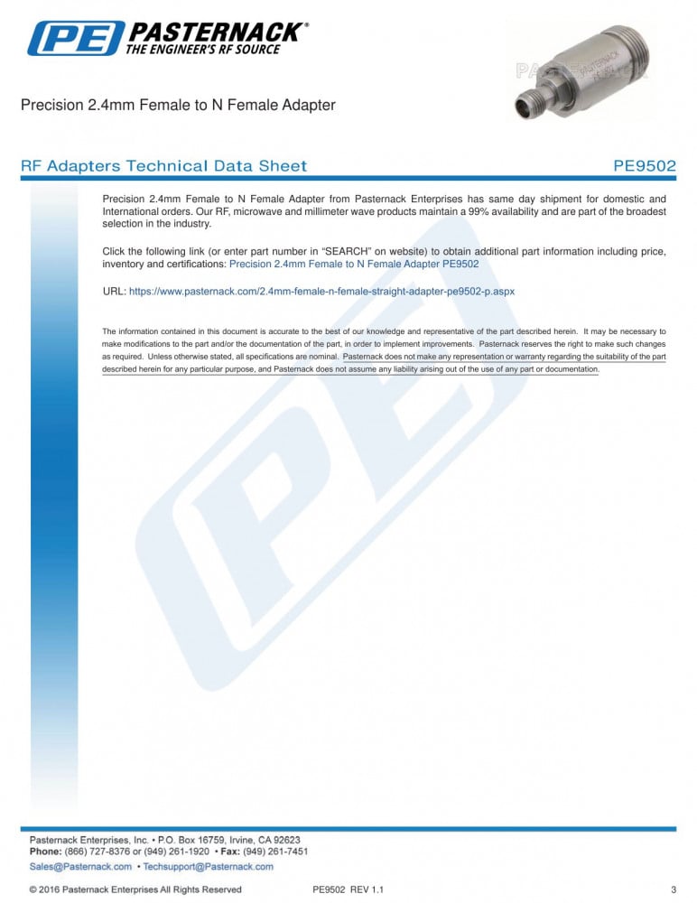PE9502 technical document page 3