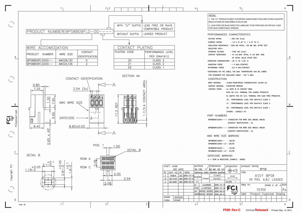 Amphenol BPS8 technical drawing page 2