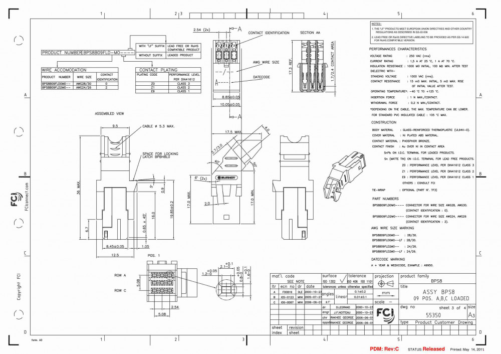 Amphenol BPS8 technical drawing page 3