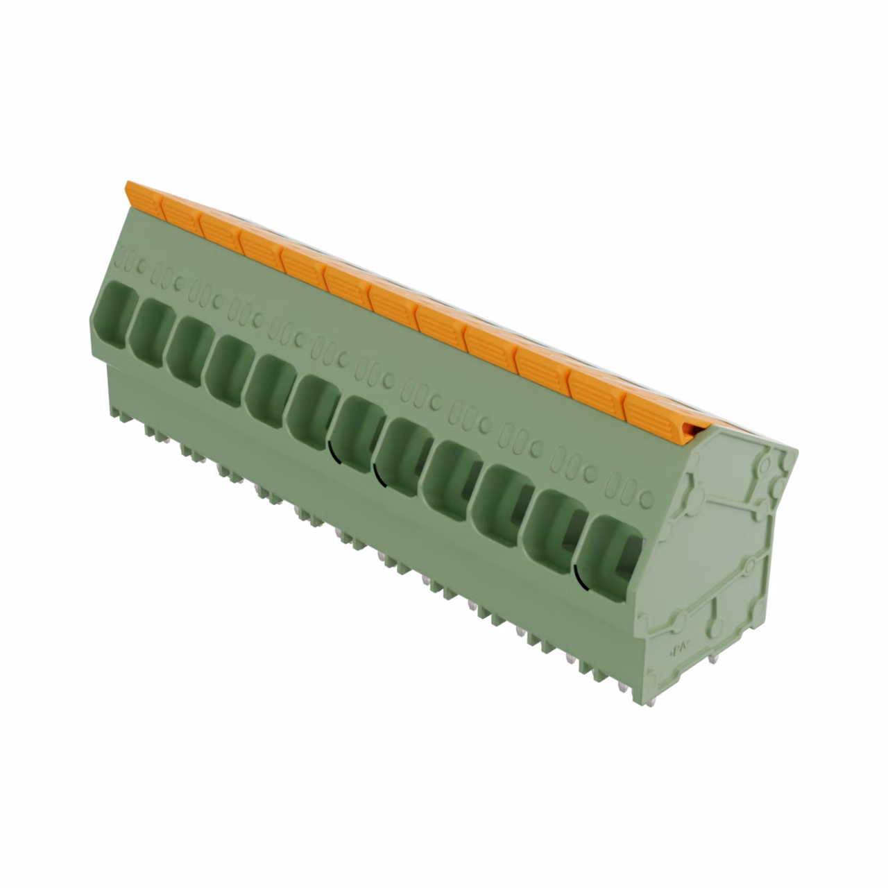 10.00mm Pitch Lever Activated Fixed Mount PCB Terminal Block, 35° Wire Entry, Bussed Terminals, 12 Circuits for sale