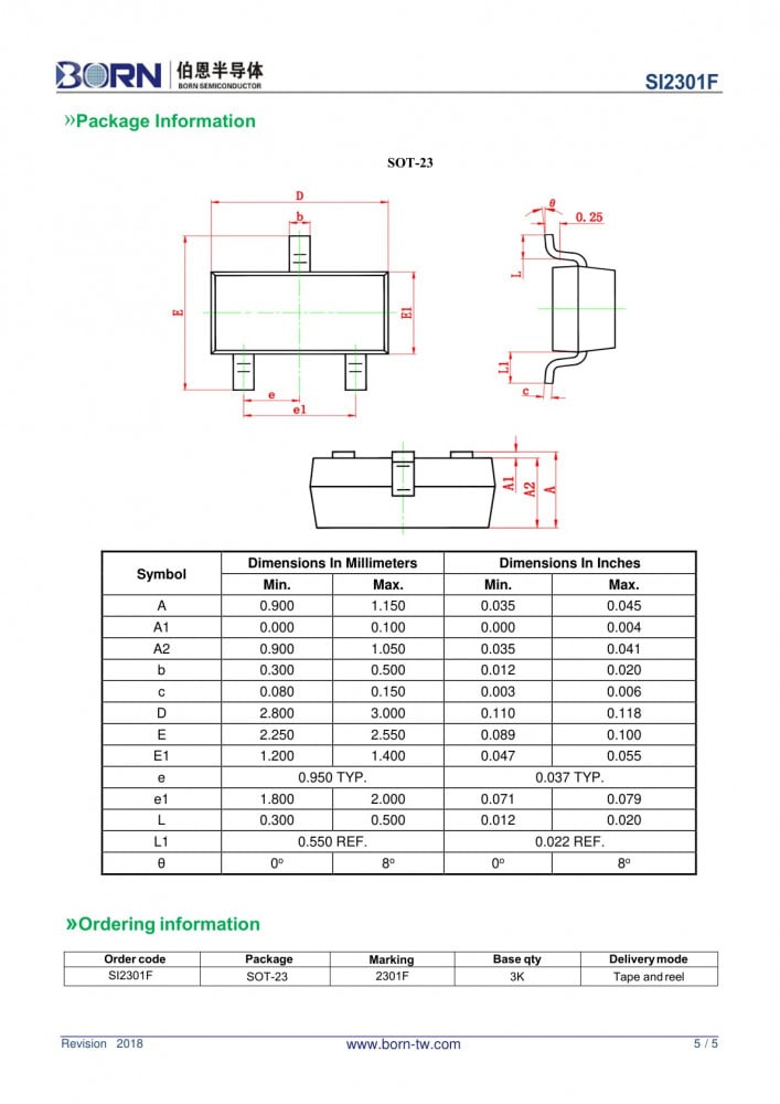 SI2301F datasheet page 5