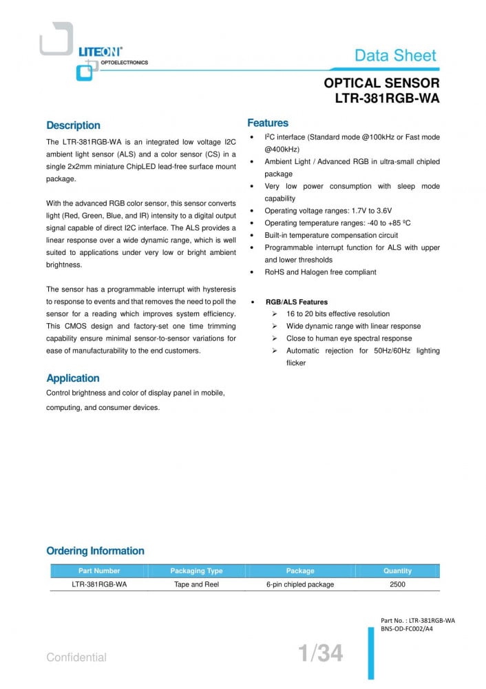 LTR-381RGB-WA datasheet page 2