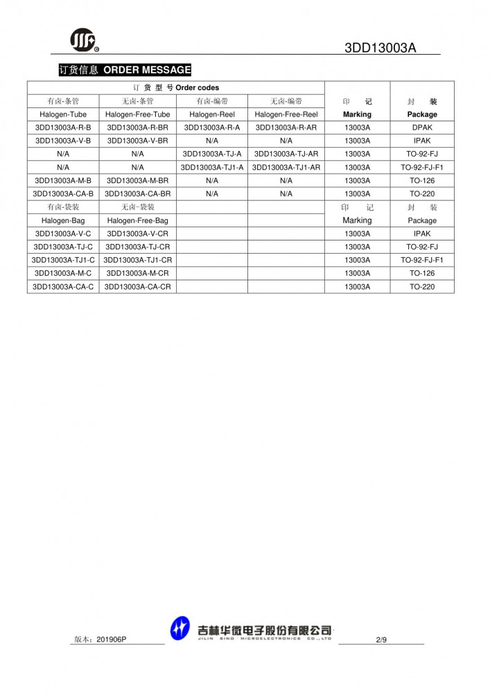 3DD13003A datasheet page 2