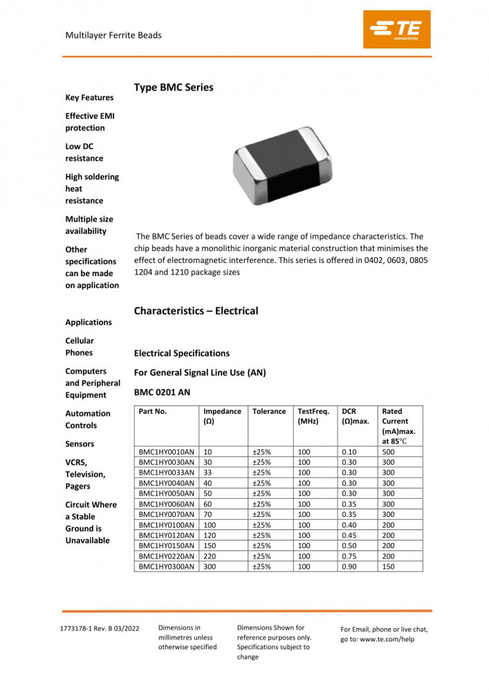 BMC Series datasheet page 1