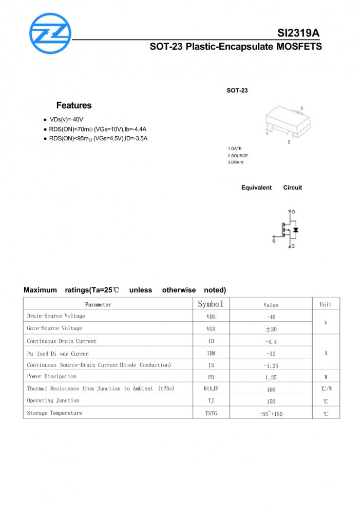 SI2319A datasheet page 1