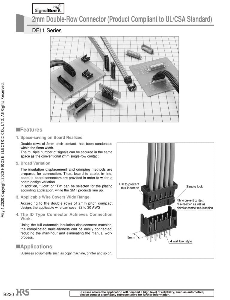 HRS DF11 datasheet page 1