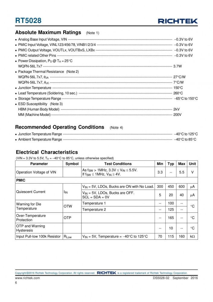 RT5028 datasheet page 6