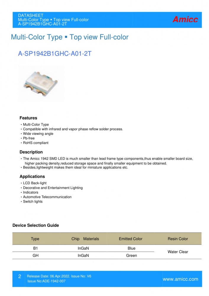 A-SP1942B1GHC-A01-2T approval sheet page 2