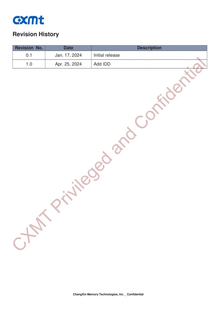 CXMT datasheet page 3