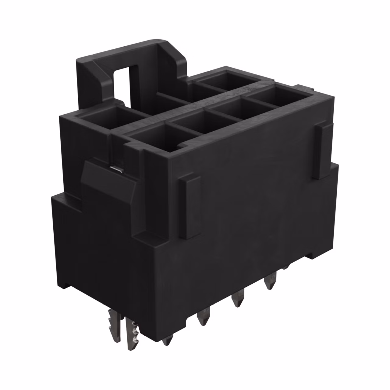 Ultra-Fit Vertical Header, 3.50mm Pitch, Dual Row, 8 Circuits, with Solder Clips, Tin (Sn) Plating, Black, Glow-Wire Capable, Tray for sale