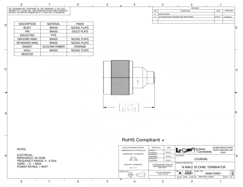 L-com ANM-TERM1 technical drawing preview