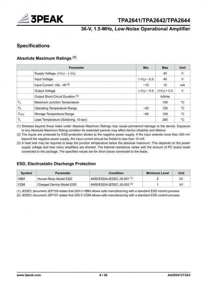 TPA2644 datasheet page 8
