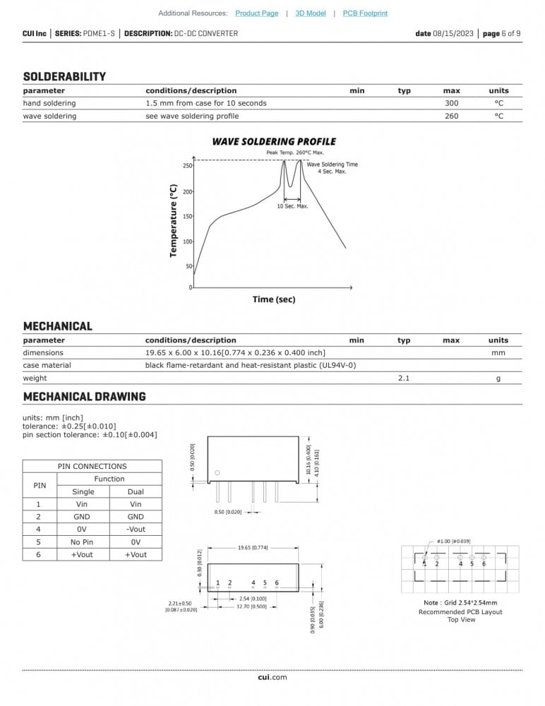 CUI PDME1-S series datasheet page 6